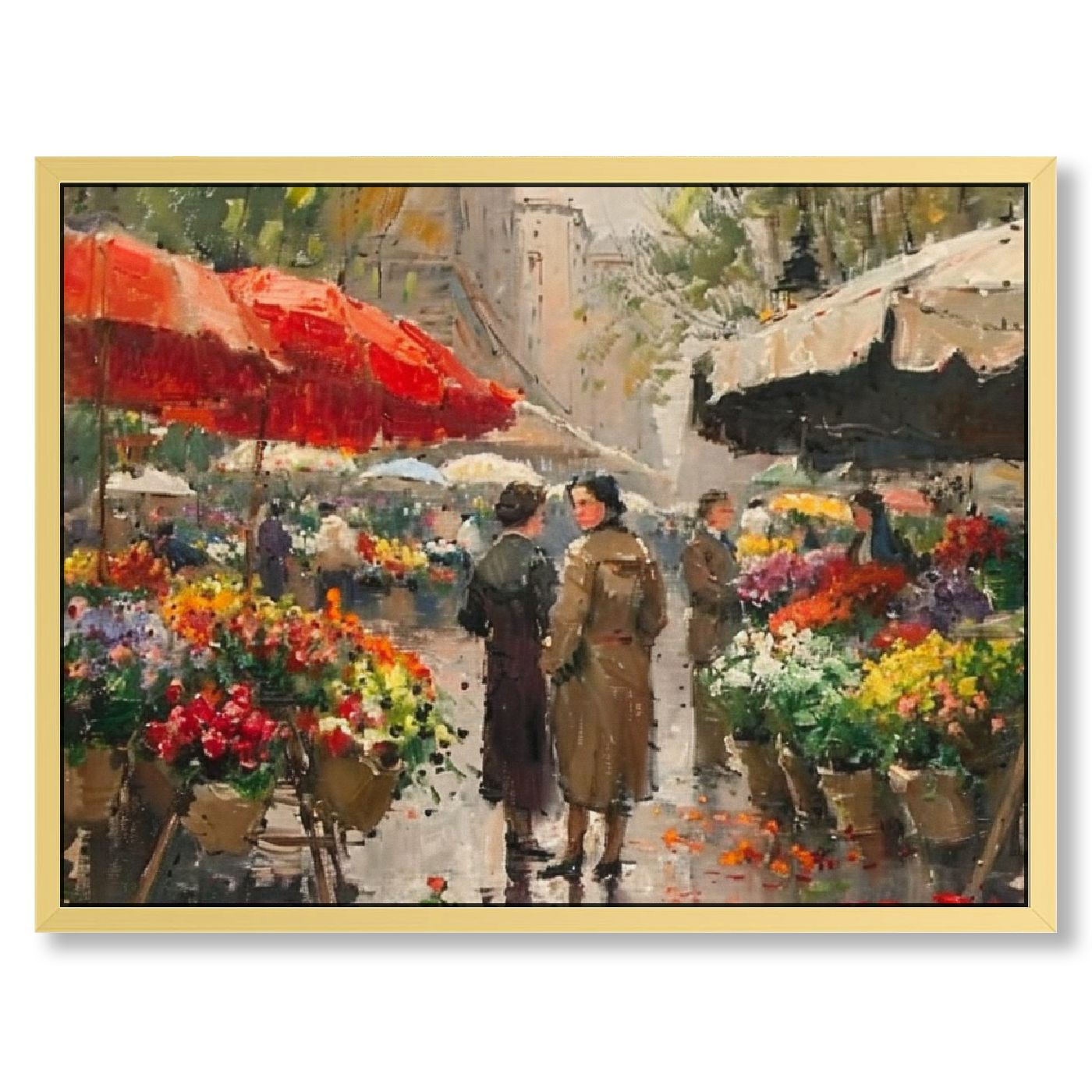 Edouard Cortes Famous Painters' Works(Flower Market At The Madeleine ...