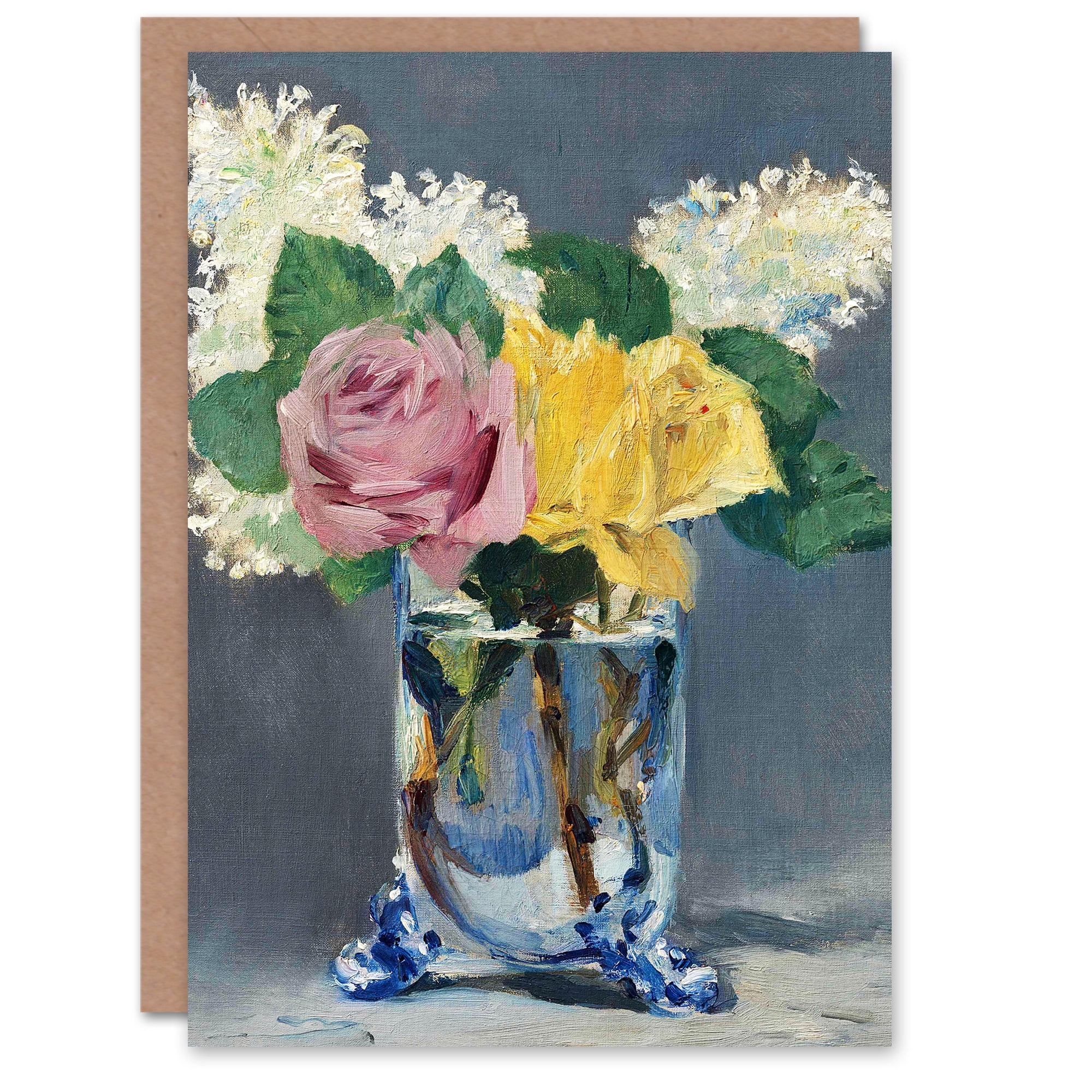 Edouard Manet Art Card Lilacs and Roses in Glass Vase - Walmart.com
