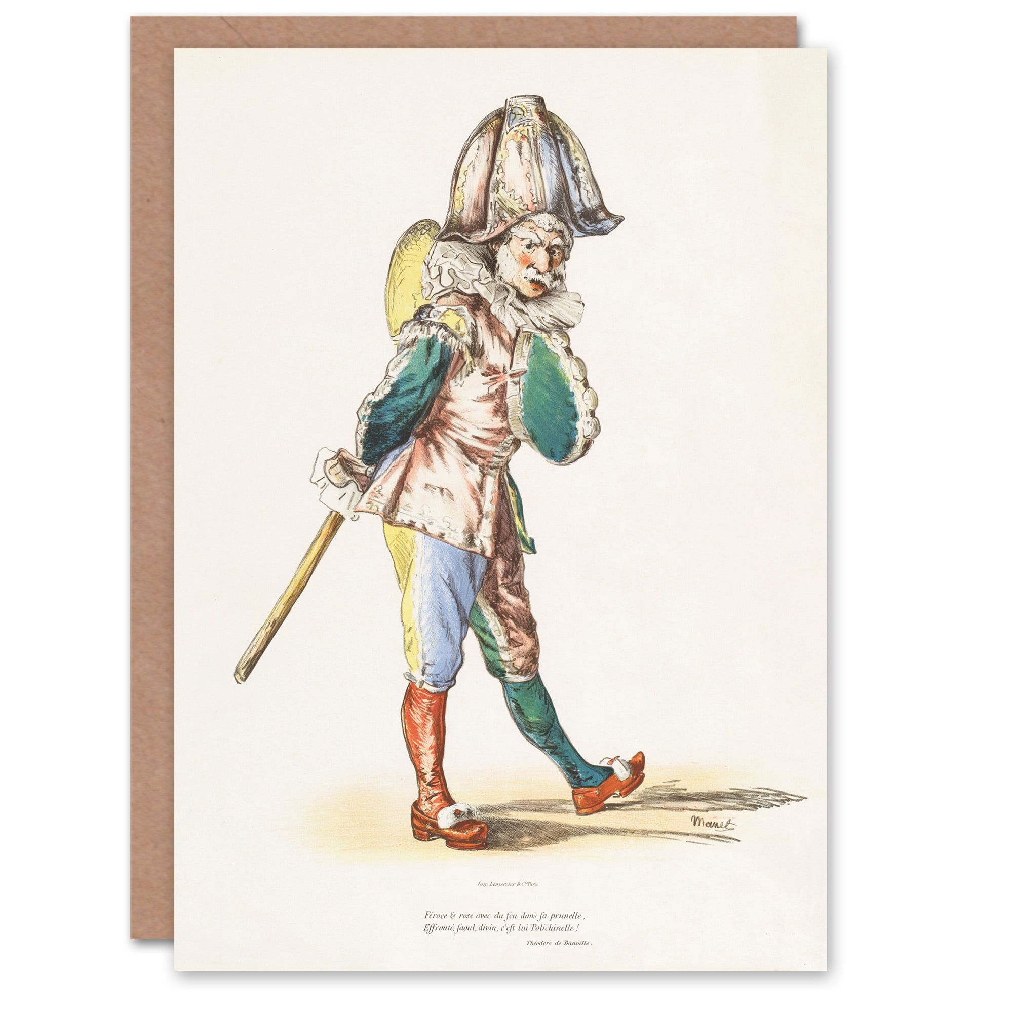 Edouard Manet Art Card Polichinelle Clown Portrait - Walmart.com