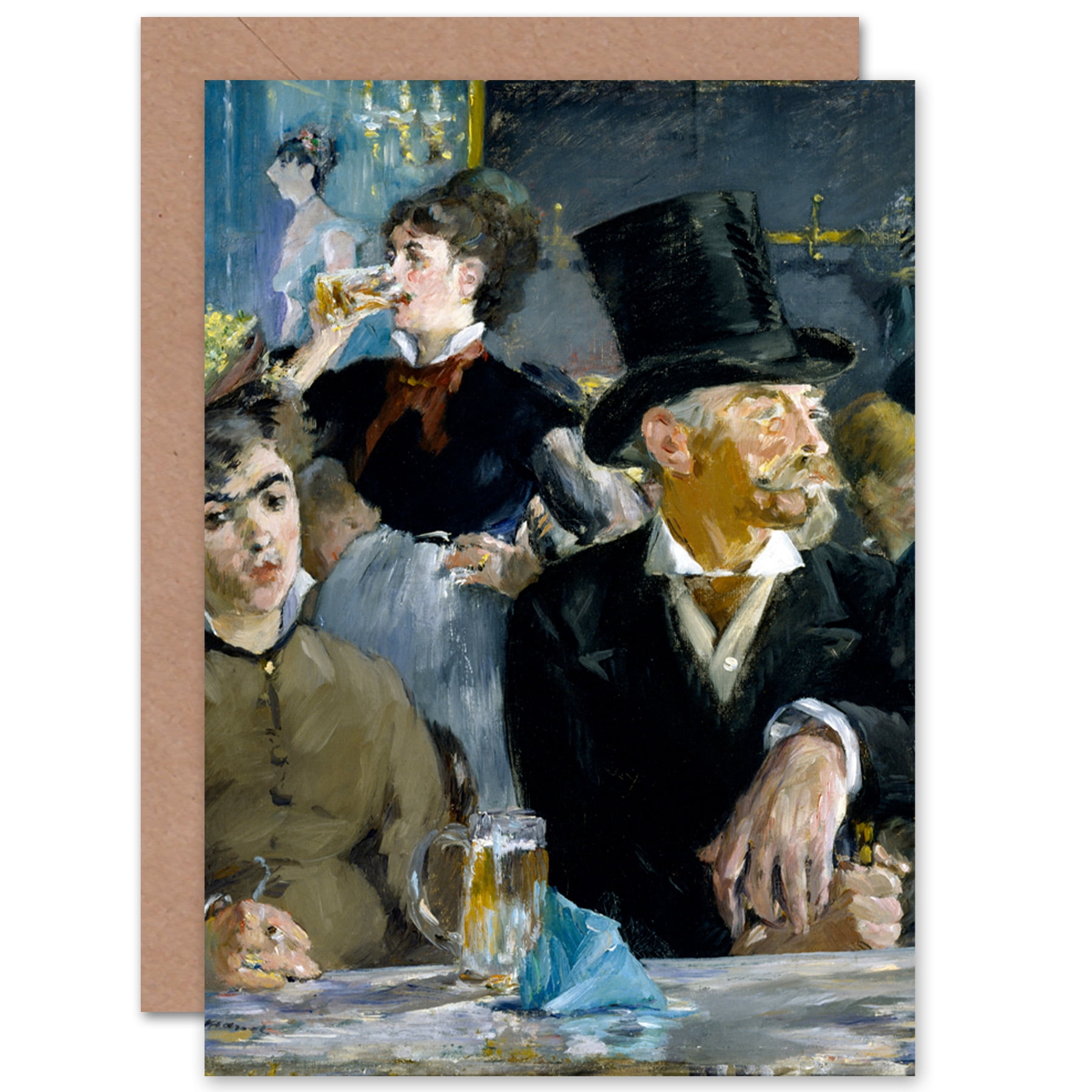 Edouard Manet At The Cafe Fine Art Greetings Card Plus Envelope Blank ...