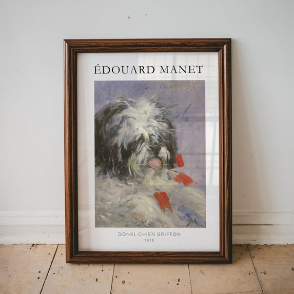 Edouard Manet Dog Art Poster: Donki Chien Griffon, Vintage Fine Art ...
