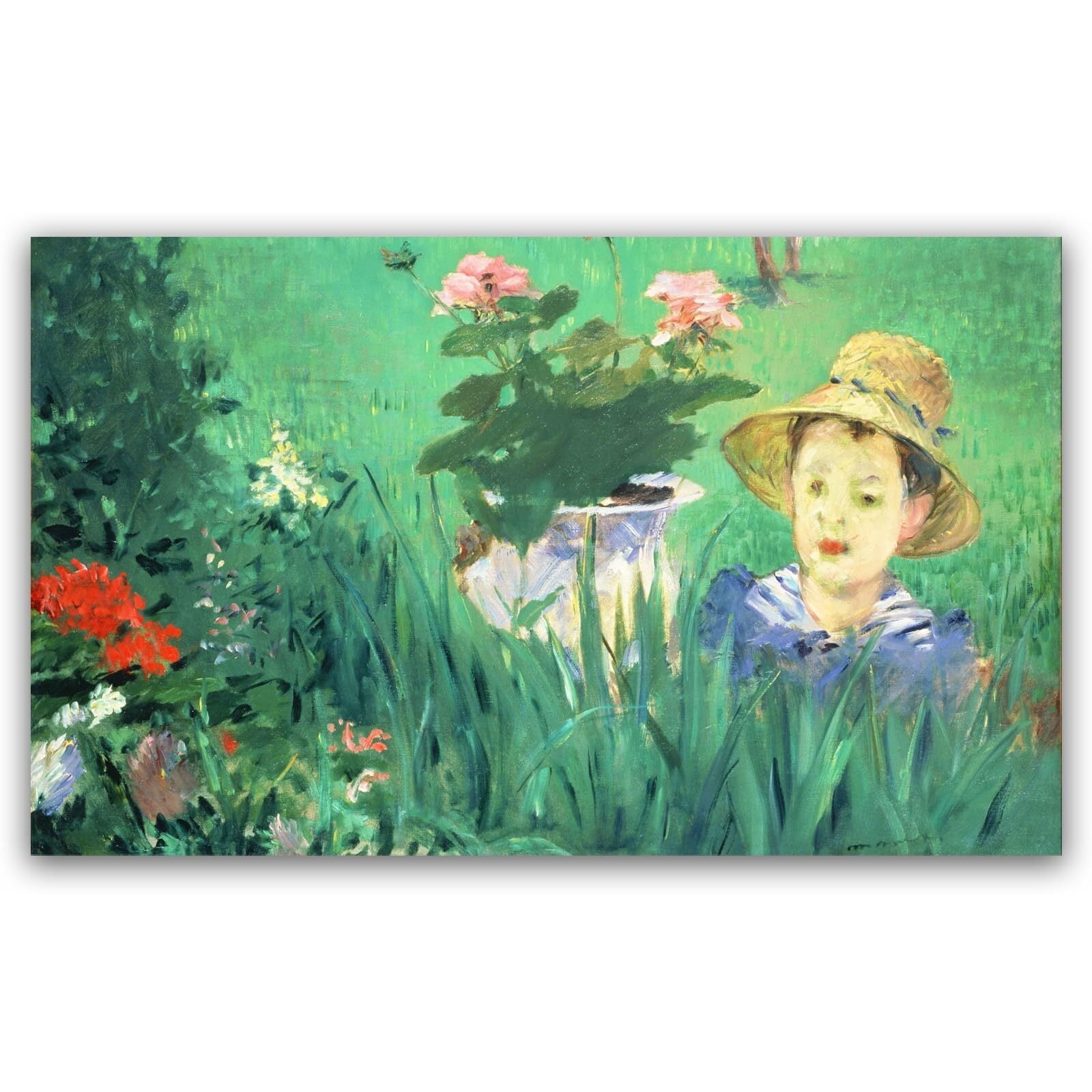 Edouard Manet's Boy Among the Flowers Poster - Impressionist Art ...