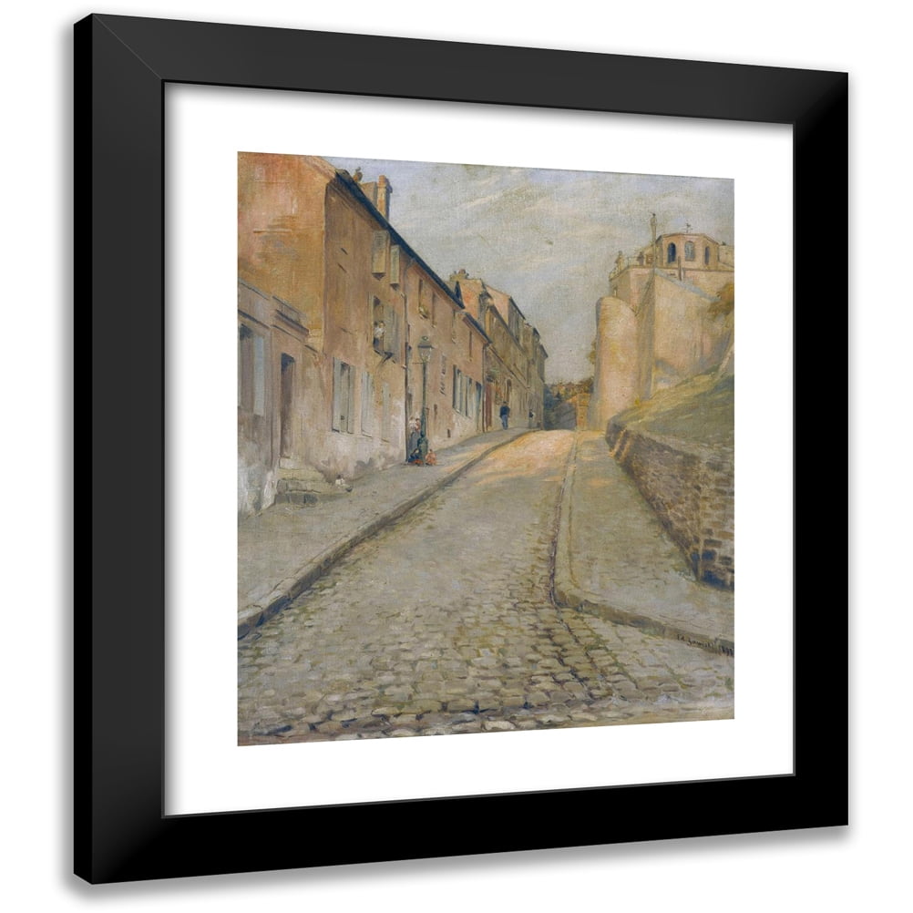 Edouard Zawiski 12x14 Black Modern Framed Museum Art Print Titled - Cortot Street in Montmartre ...