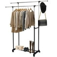 Clothes Racks,Double Rod Clothing Racks,Clothes Rack with Wheel ...