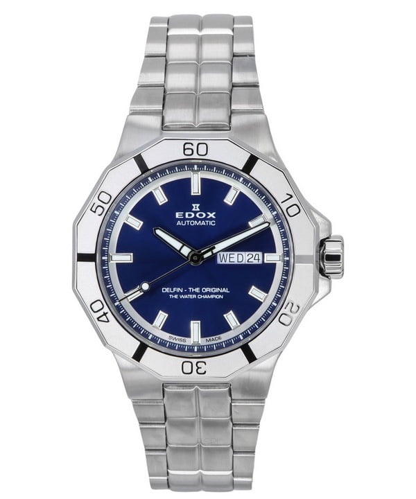 Edox Delfin The Original Day Date Blue Dial Automatic Diver's 88008 3M ...