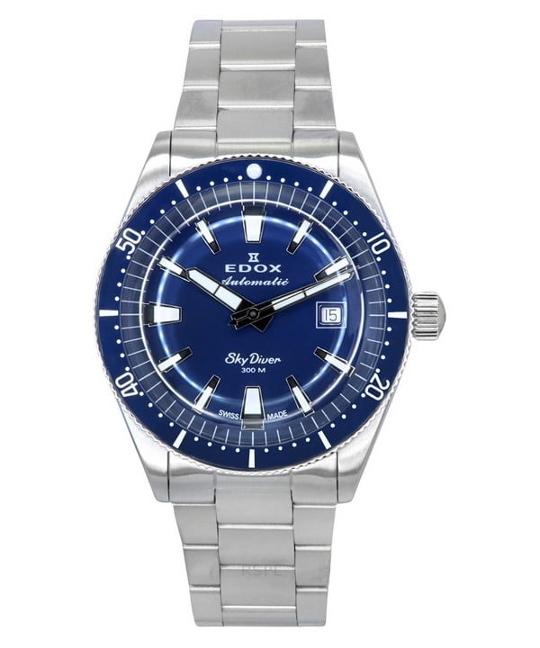 Edox Skydiver Date Limited Edition Stainless Steel Blue Dial Automatic ...