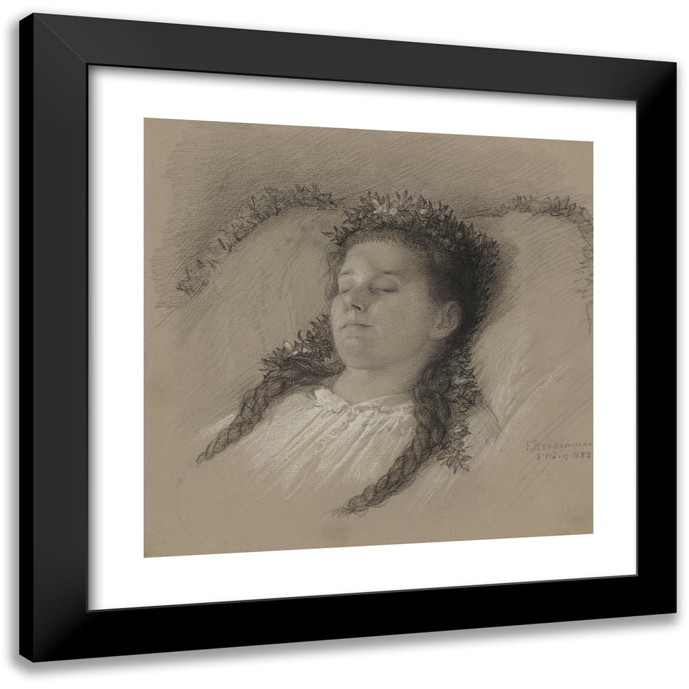 Eduard Julius Friedrich Bendemann 12x12 Black Modern Framed Museum Art ...