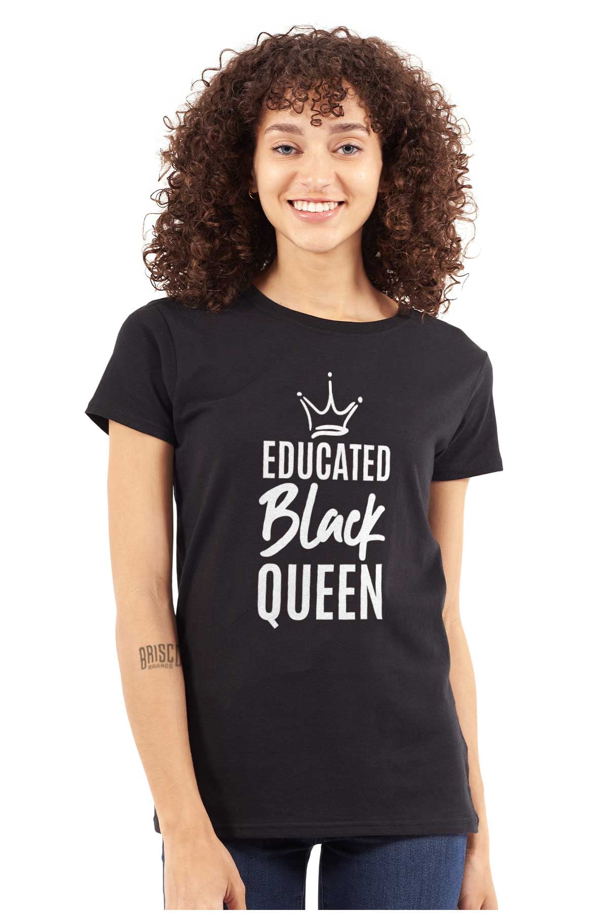 Educated Black Queen Empowered Womens Slim Fit Graphic Tee Brisco ...