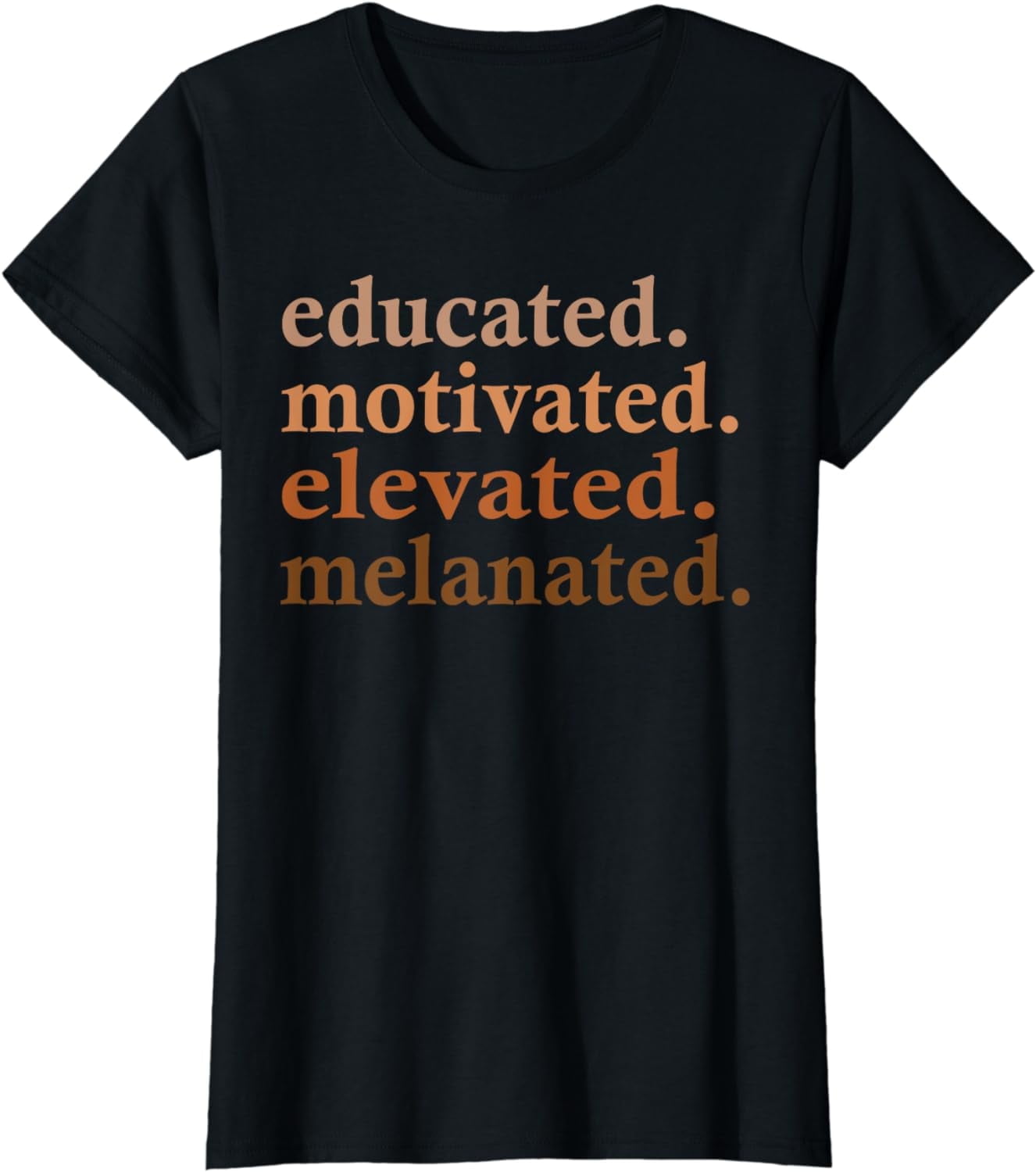 Educated Motivated Elevated Melanated Black Pride Melanin T-Shirt ...