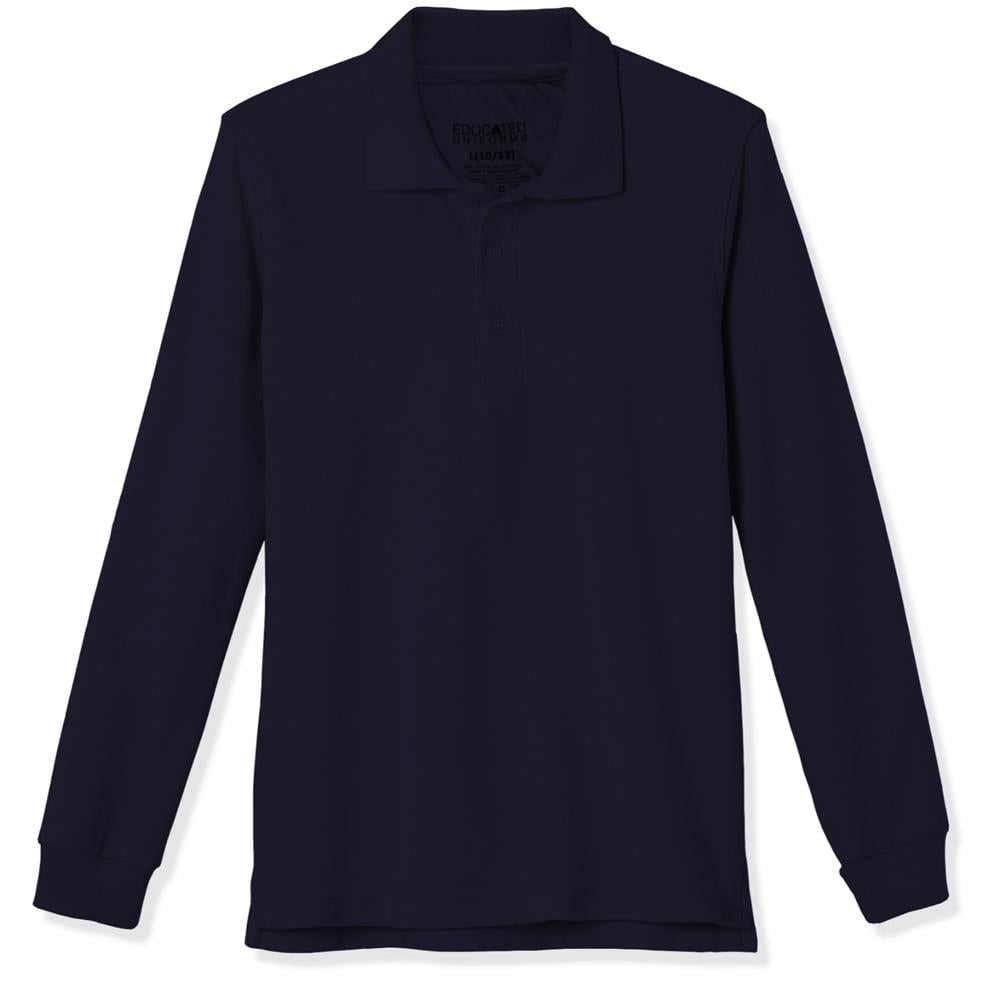 Educated Uniforms Boys 4-20 Long Sleeve Pique Polo Shirt - Walmart.com