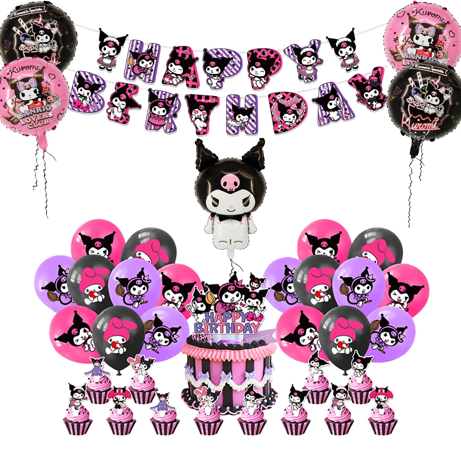 Educatgame Kawaii Birthday Decorations MMF7 - Set of 37,Kawaii Decorations,Kawaii Supplies ...