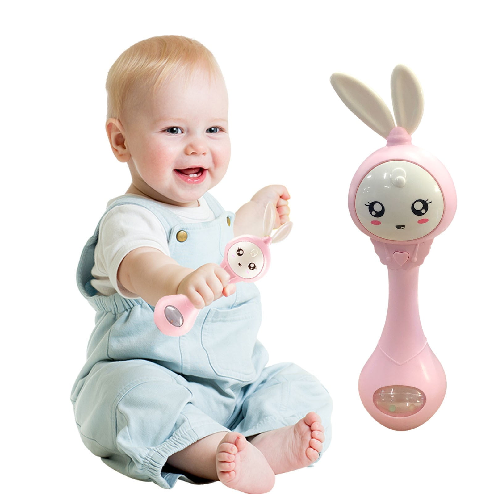 Education Bunny Rattle Toy 01 Year Old Baby Music Stick Early Education ...