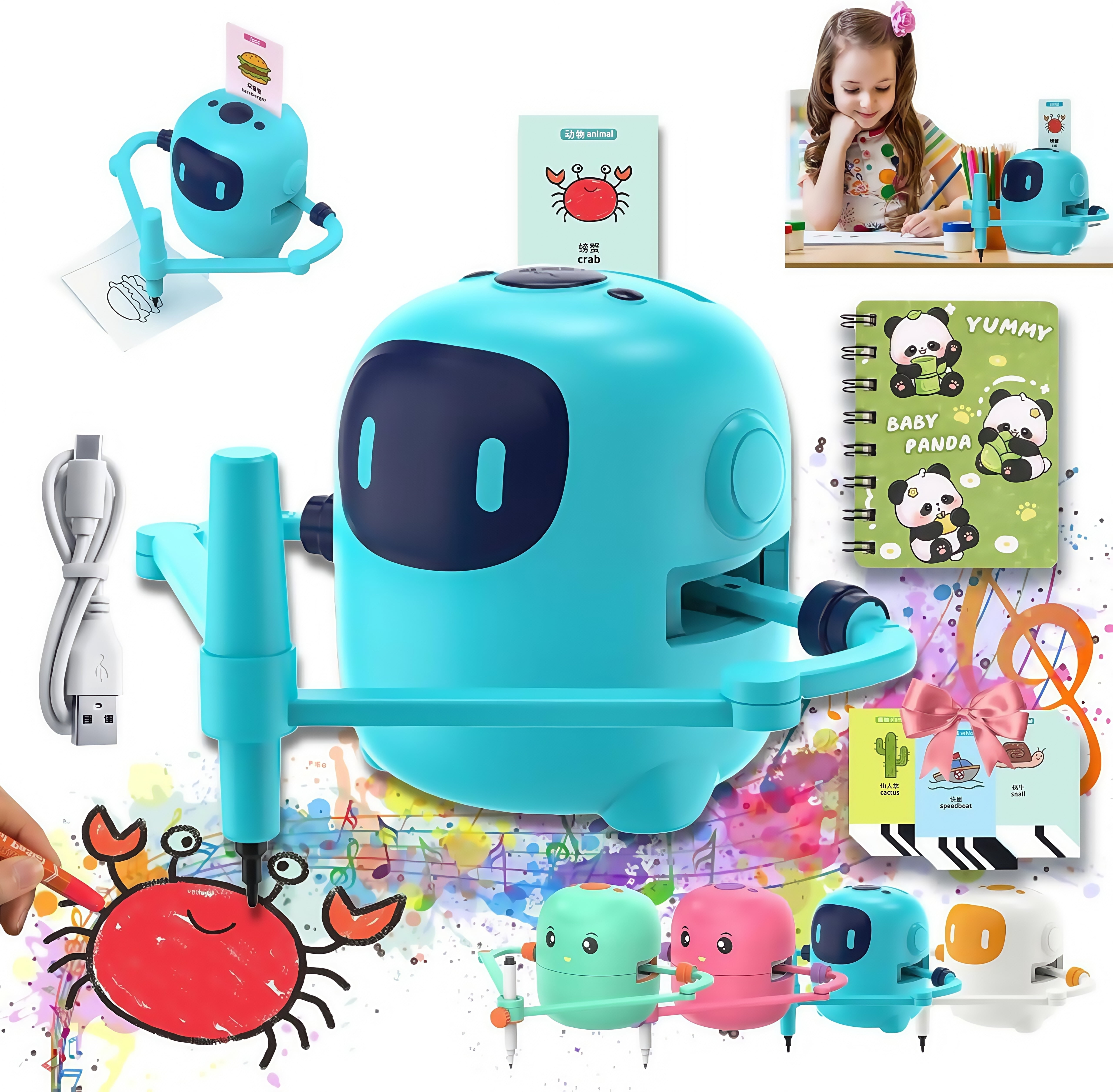 The Education Drawing Robot for Kids, 2025 Smart Robot Drawing Toy, Art ...