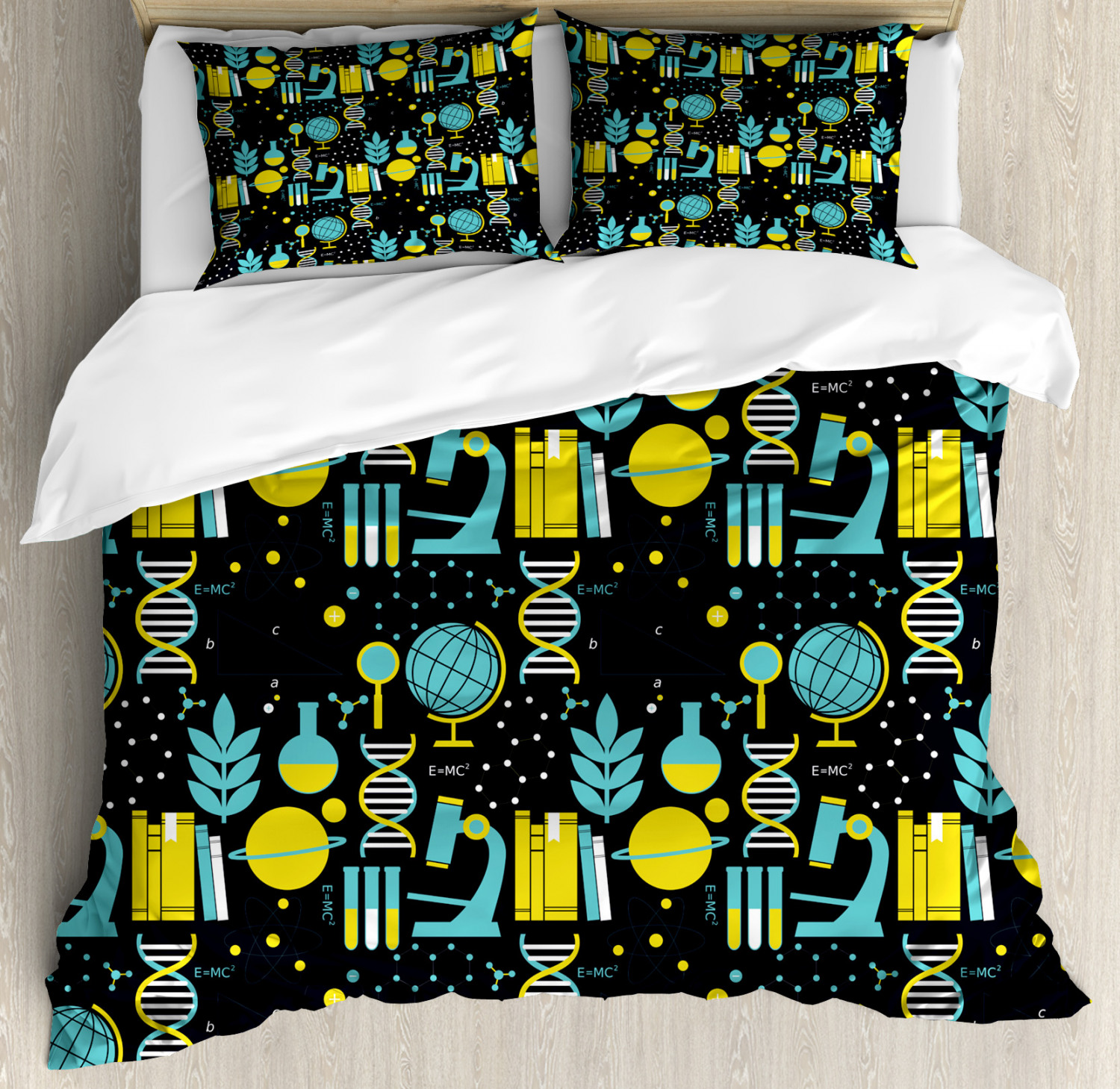 Education Duvet Cover Set Queen Size, Science Class Themed Biology ...