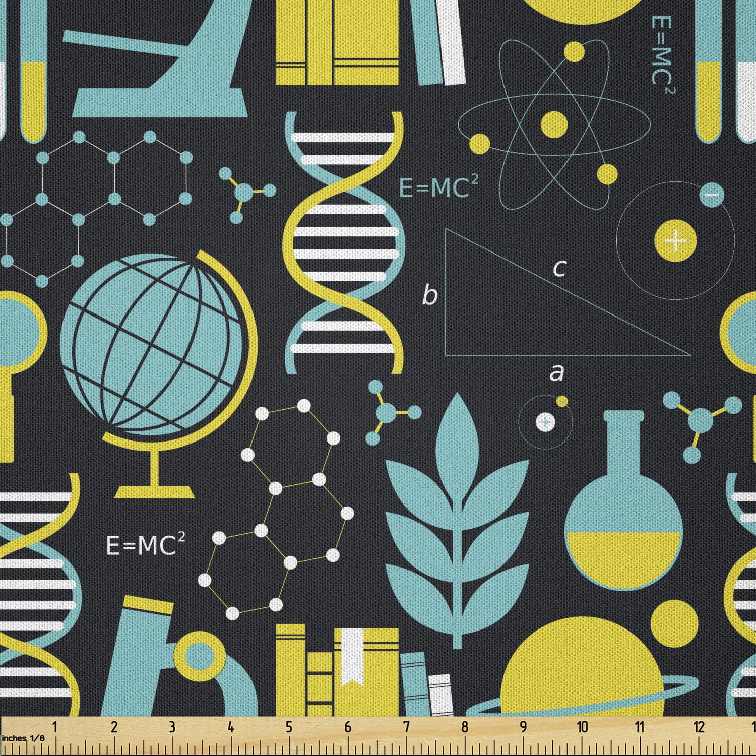 Education Fabric by The Yard, Science Class Themed Biology Chemistry ...