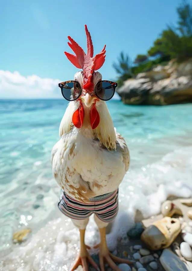 Education Intellectual Toy Puzzle 1000 Pieces Beach Rooster Wooden ...