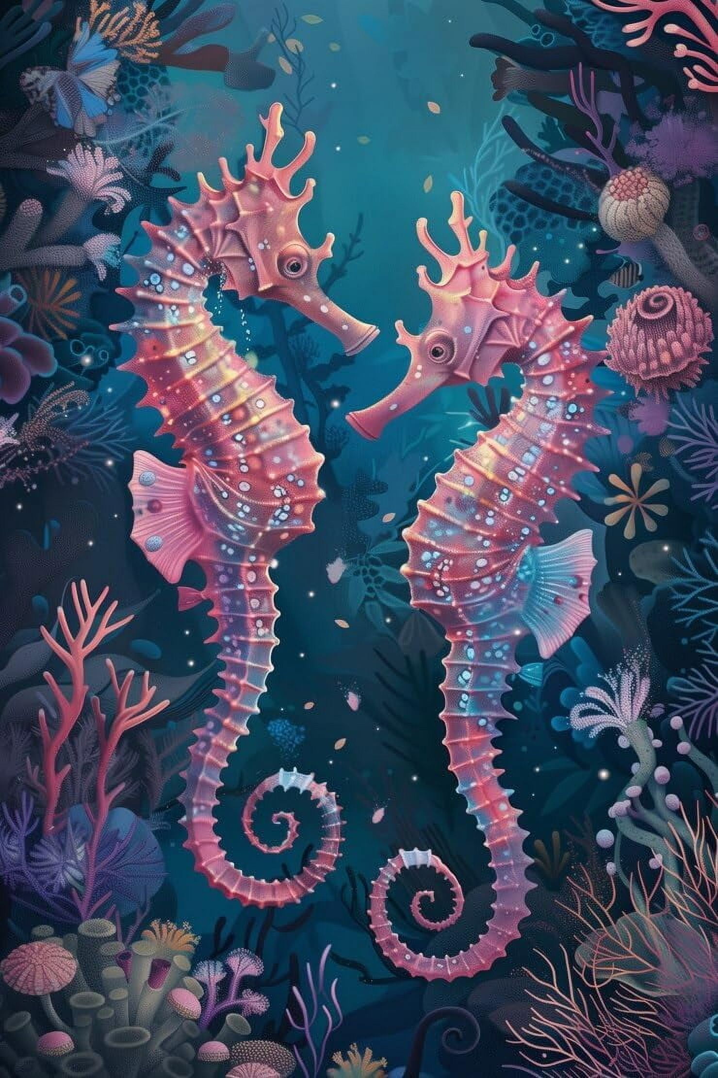 Education Intellectual Toy Puzzle 1000 Pieces Floral Seahorse Wooden ...