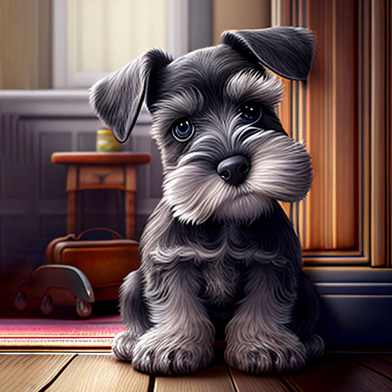 Education Intellectual Toy Puzzle 500 Pieces Schnauzer Dog Wooden ...