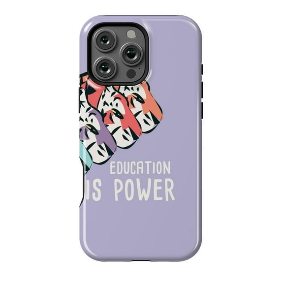 Education Is Power Tiger Feminist Artwork iPhone Case 17 16 15 14 13 12 ...