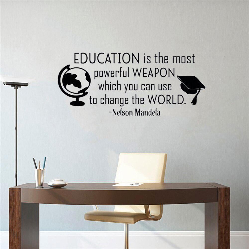 Education Is The Most Powerful Weapon Wall Sticker Inspirational Wall ...
