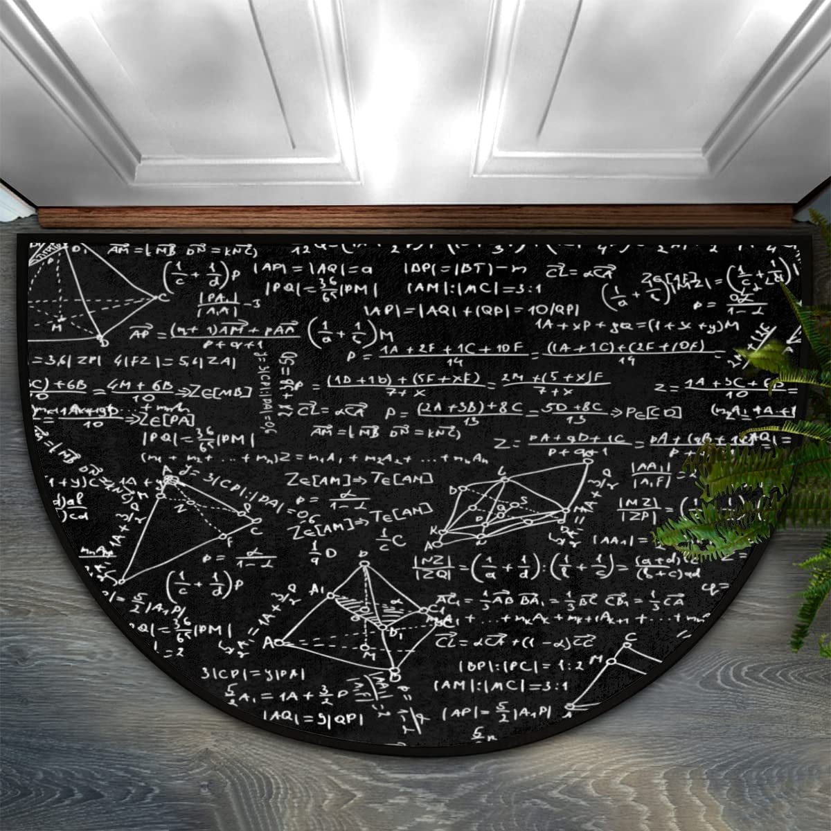 Education Math Half Round Door Mat Half Circle Area Rug Doormat Home ...