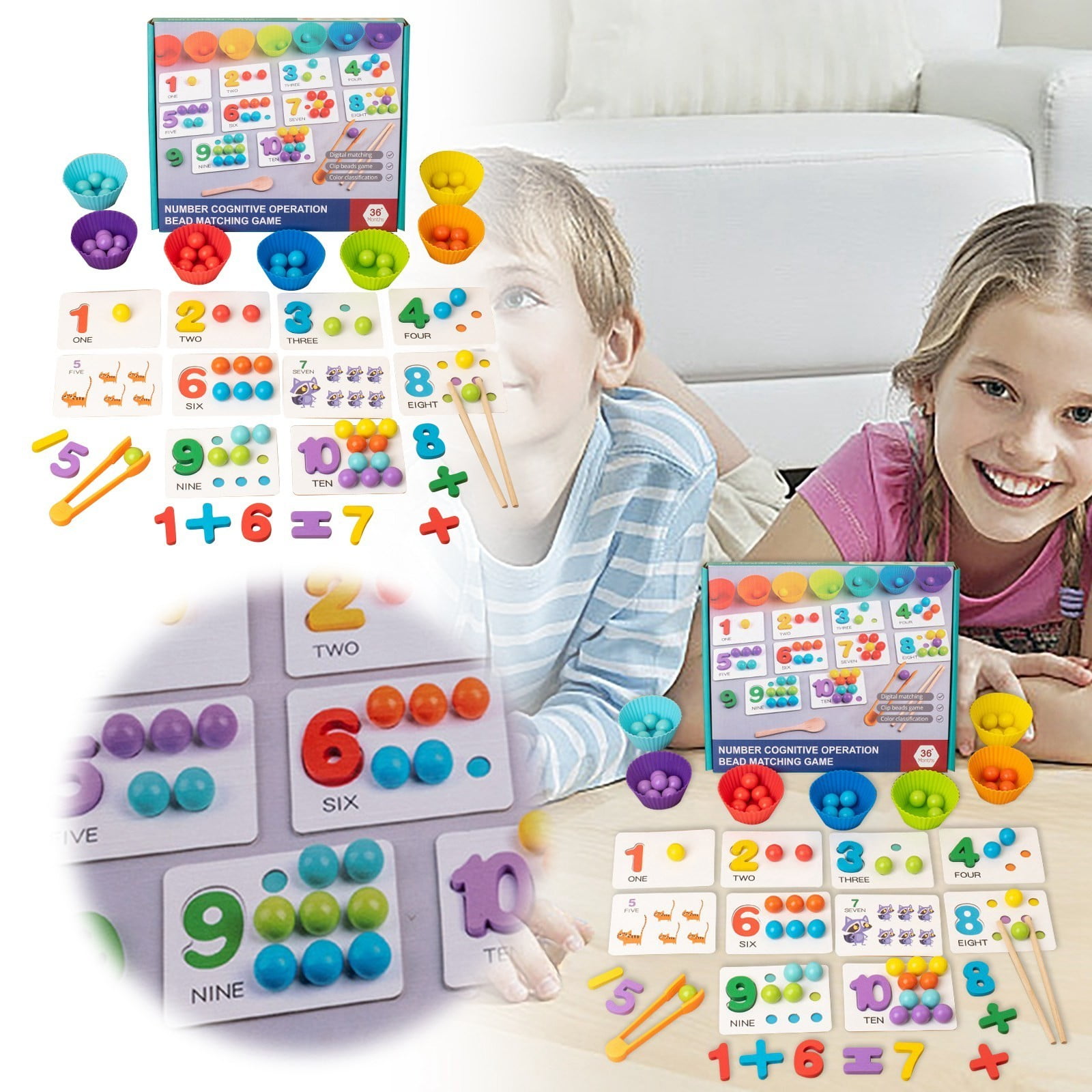 Education Wooden Number Learning Game Set for Kids Early Education Math ...