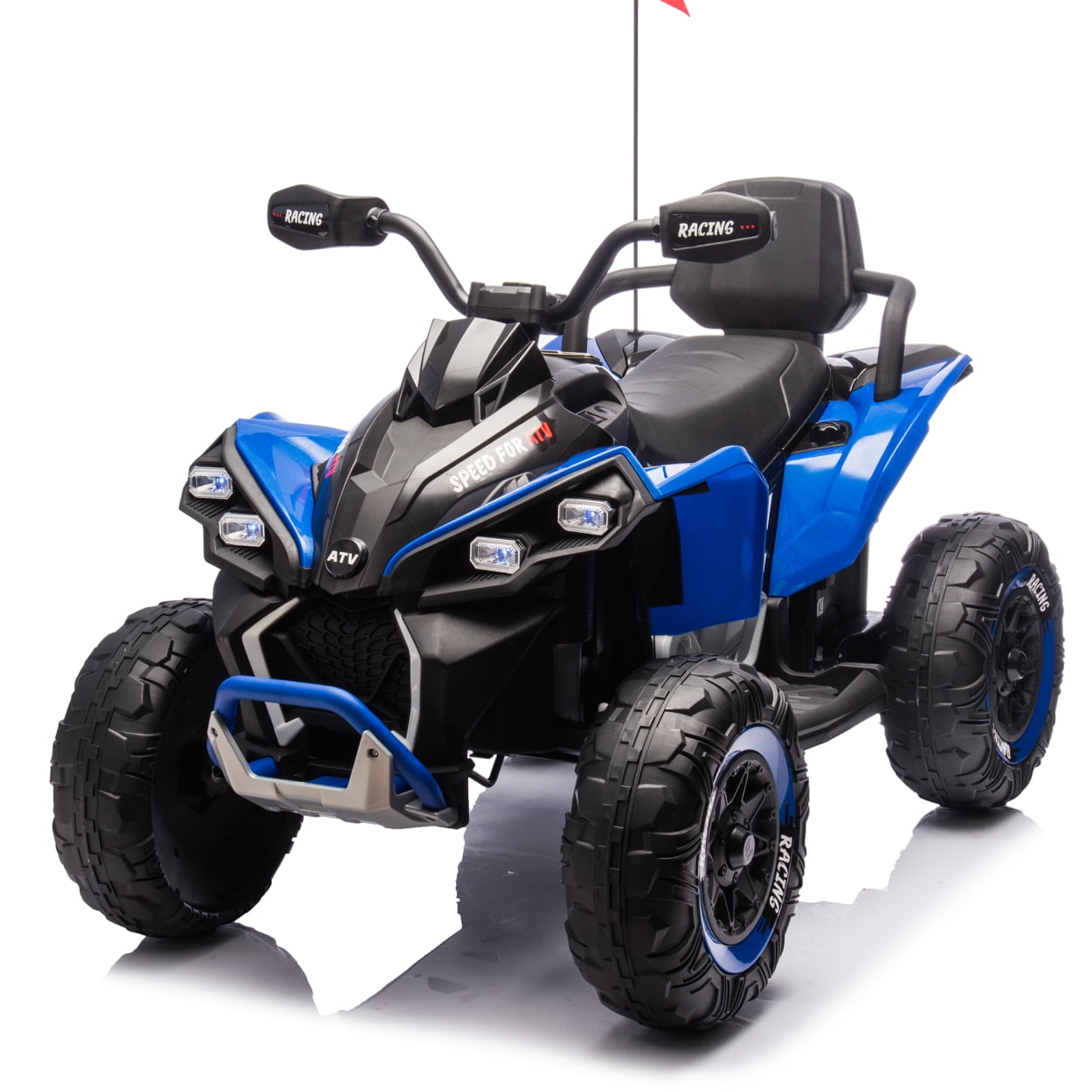 Educational 4 Wheeler Quad Ride-On Toy with Parental Control & English ...