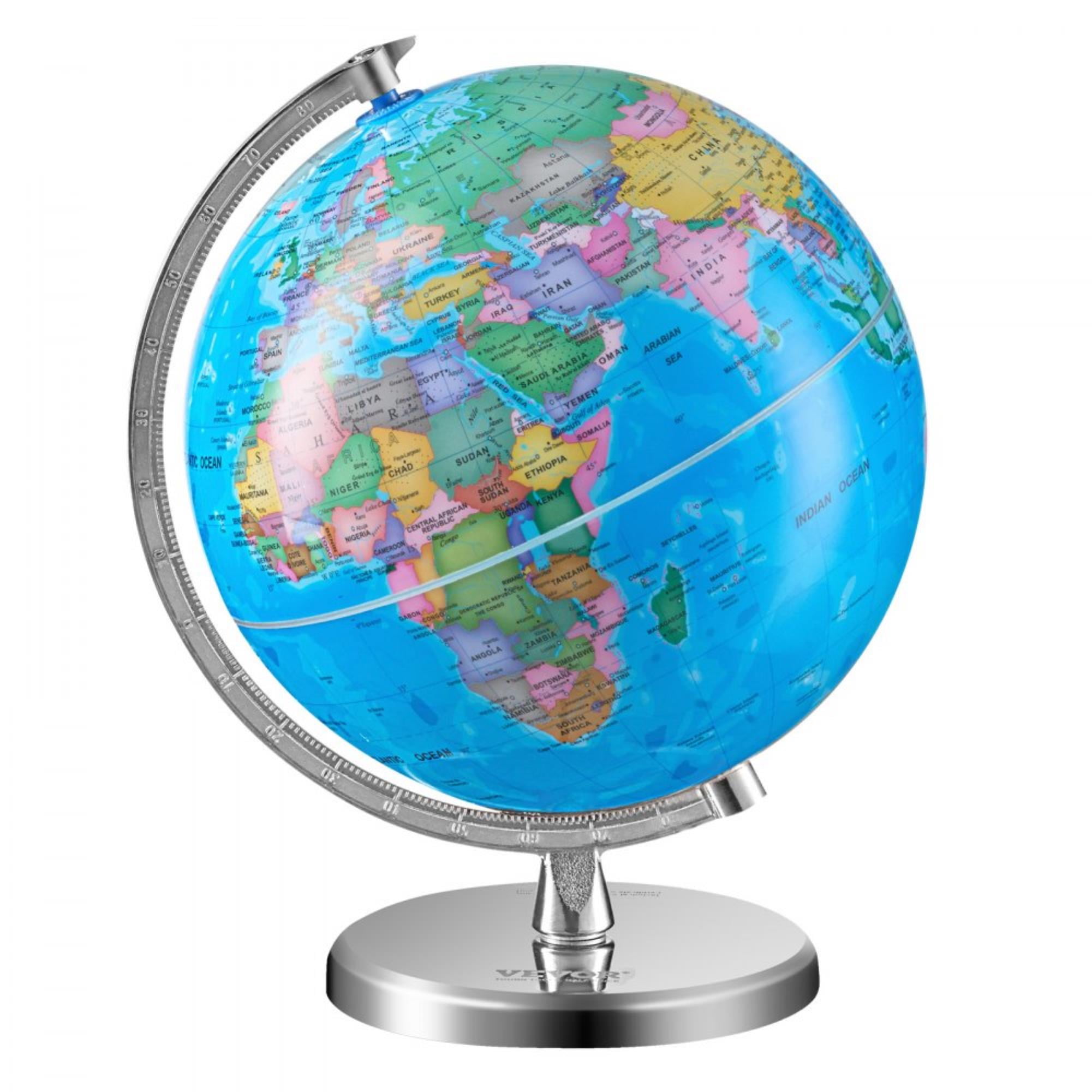 Educational 8-Inch Rotating World Globe with Stand - Durable ABS ...