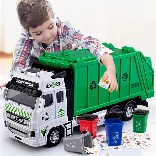 Educational Alloy Garbage Truck Toy for Kids with Self-Loading, Self ...