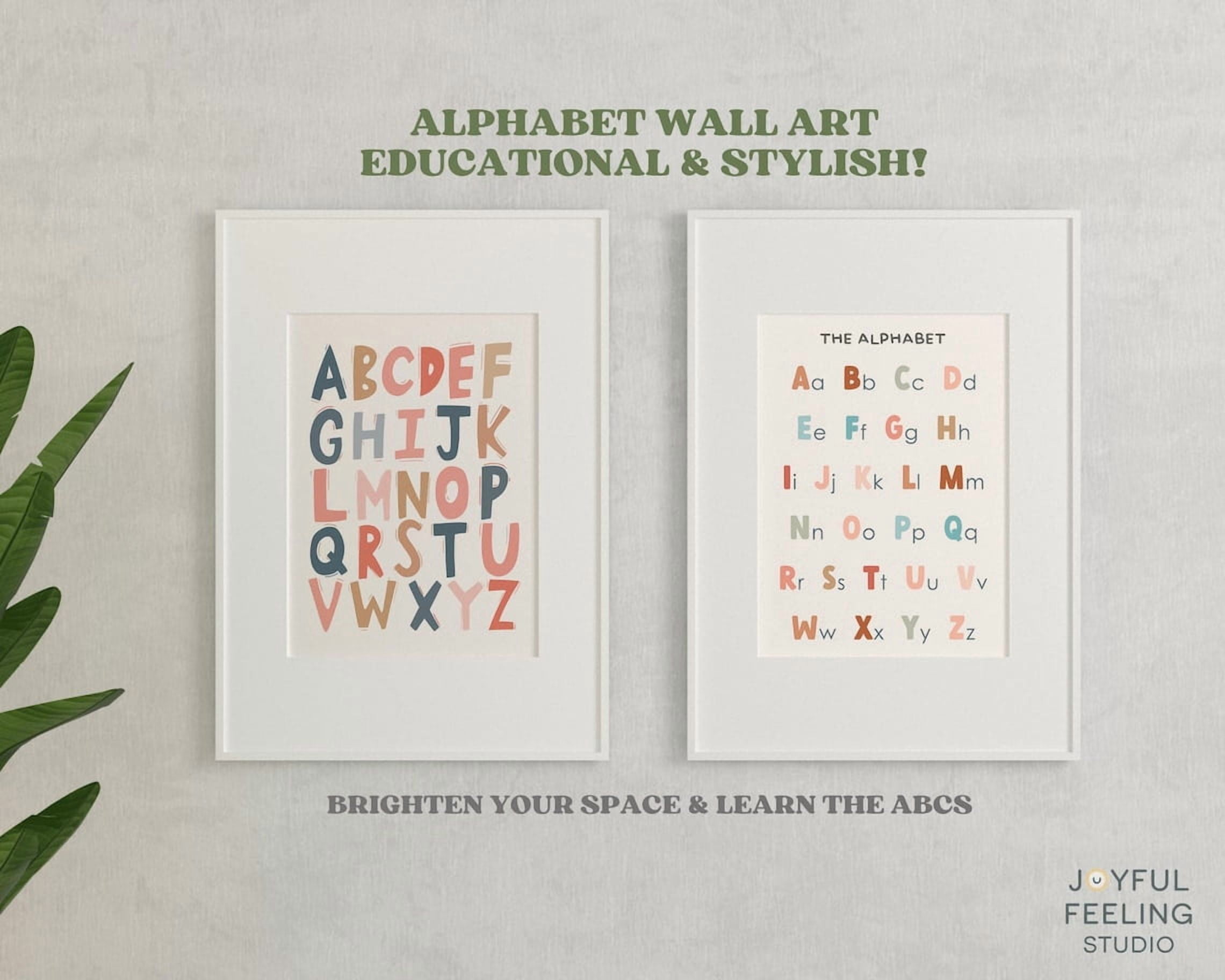 Educational Alphabet Wall Art Room Decor Montessori Boho Scandi Nursery ...