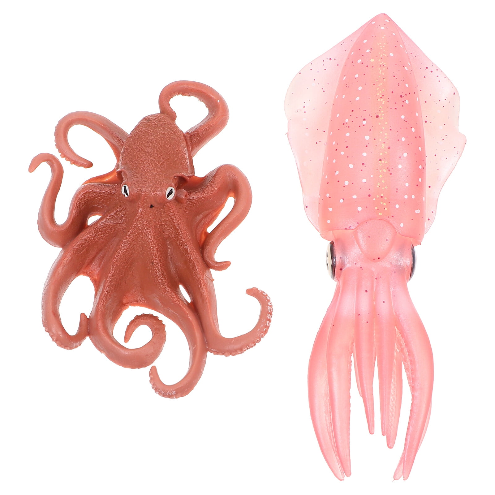 2pcs Squid Model Plastic Octopus Figure Animal Toy Educational Toys Set ...