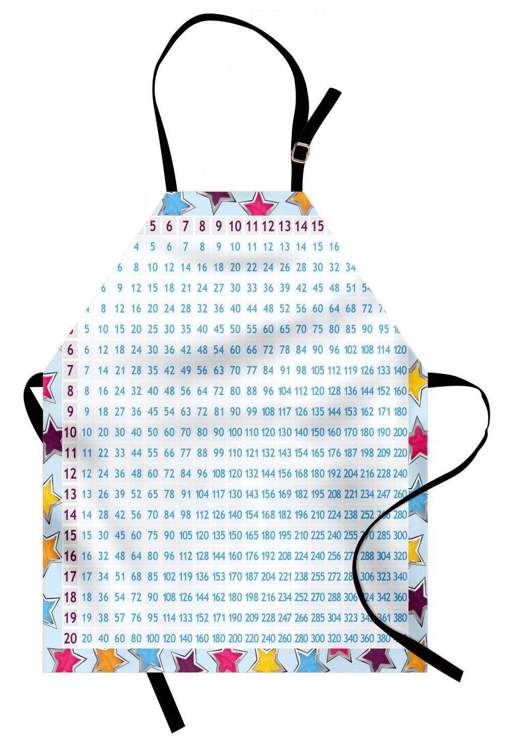 Educational Apron Chart with Blue Numbers on Colorful Stars Background ...