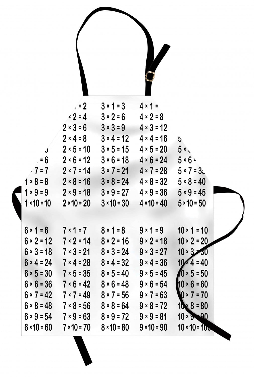 Educational Apron Multiplication Table on White Background Mathematics ...
