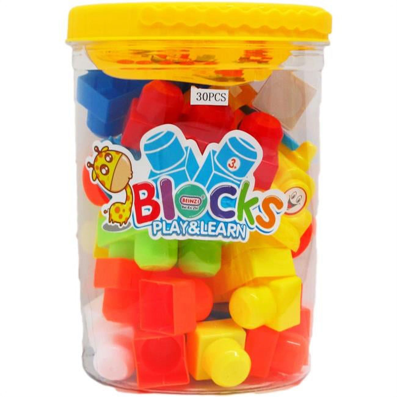 Educational Blocks in Bucket with Handle - 30 Piece - Case of 12 ...
