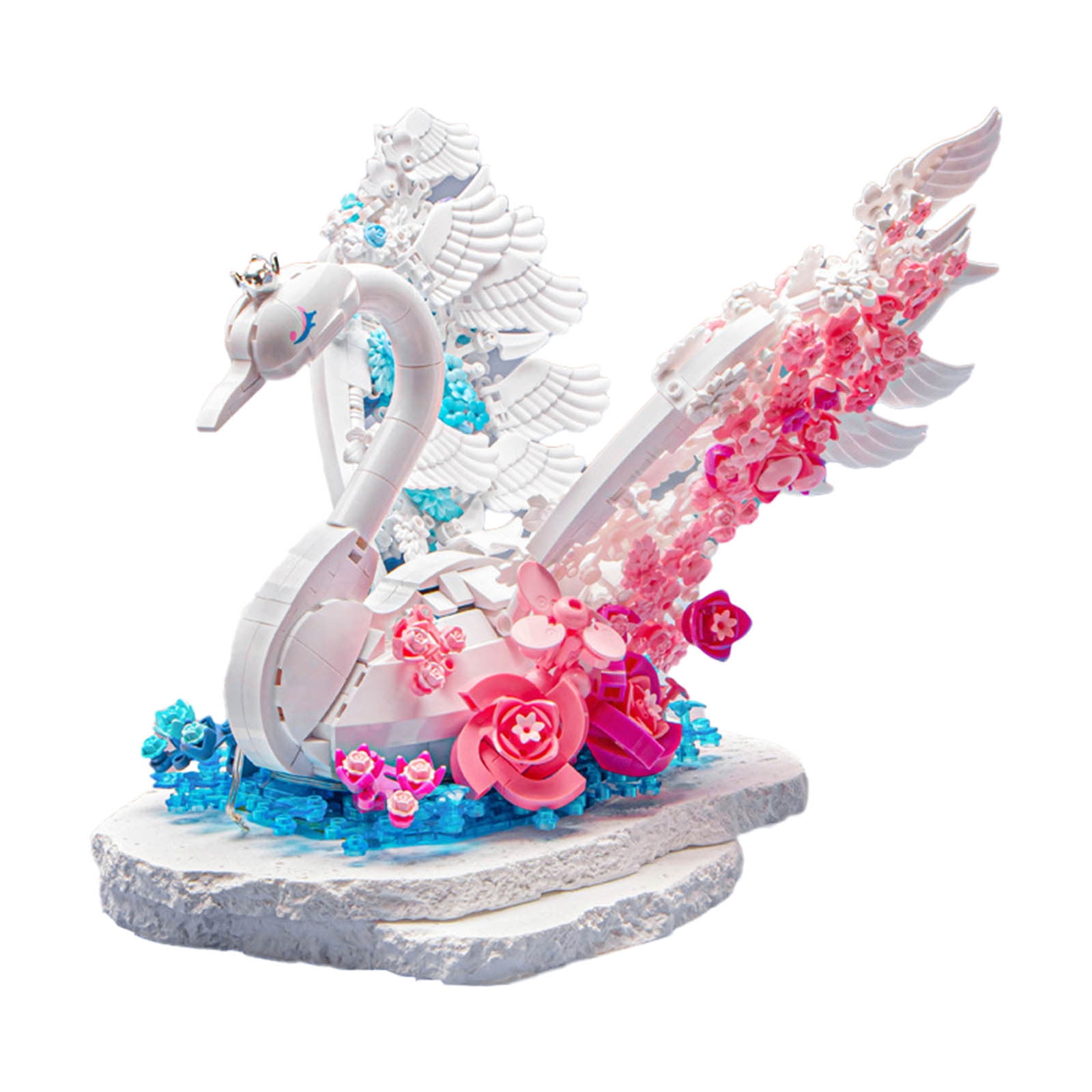 Educational Building Blocks For Kids Assembling Flower Decorated Swan ...