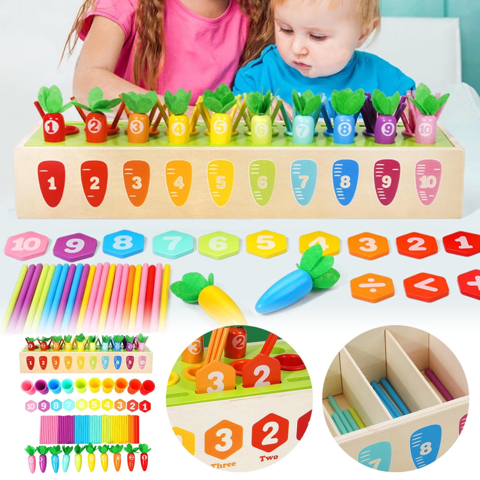 Educational Carrot Math Matching Game for Kids Early Learning Toy ...