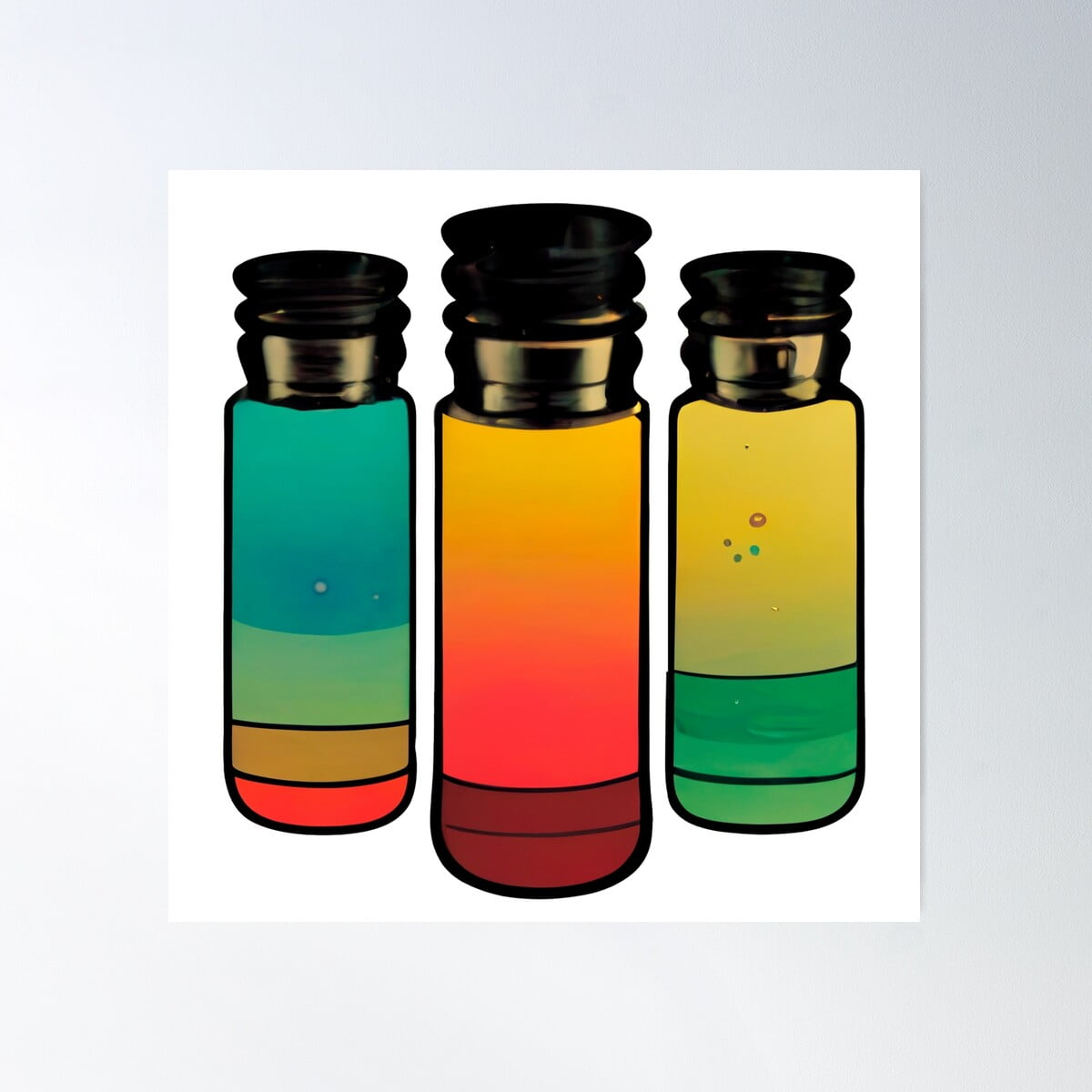 Educational Chemistry Vials Poster Wall Art, Modern Wall Decor For ...