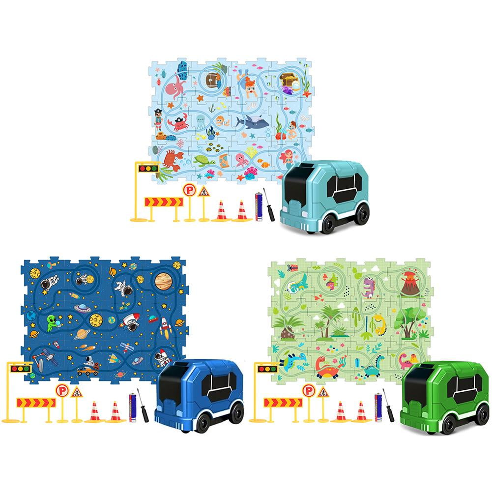 Educational Christmas Puzzle Track Car Toy Set for Kids - Montessori ...