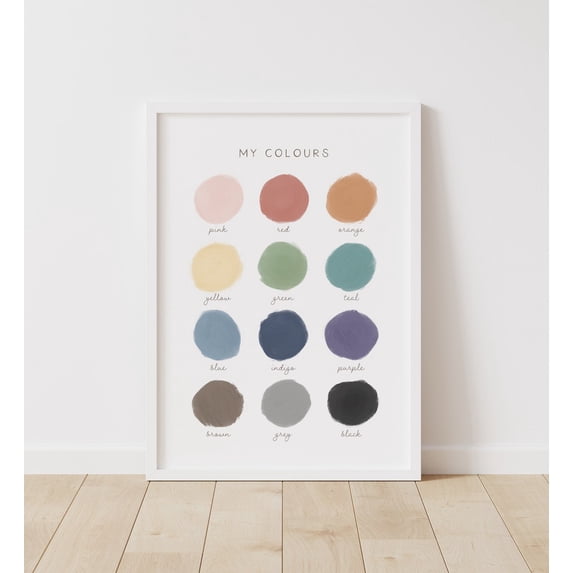 Educational Colours Wall Art Montessori Homeschool Decor Rainbow ...