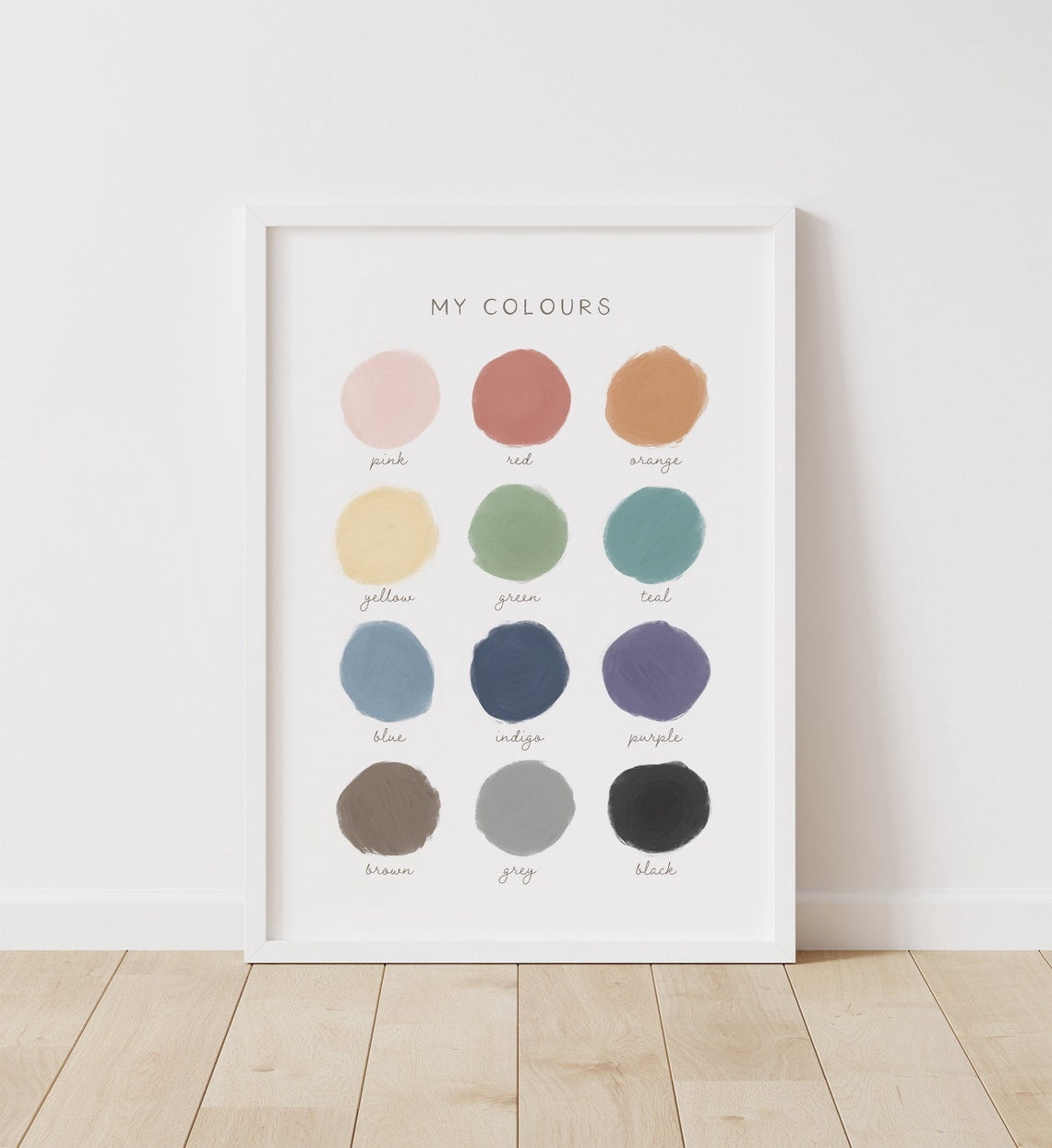 Educational Colours Wall Art Montessori Homeschool Decor Rainbow ...