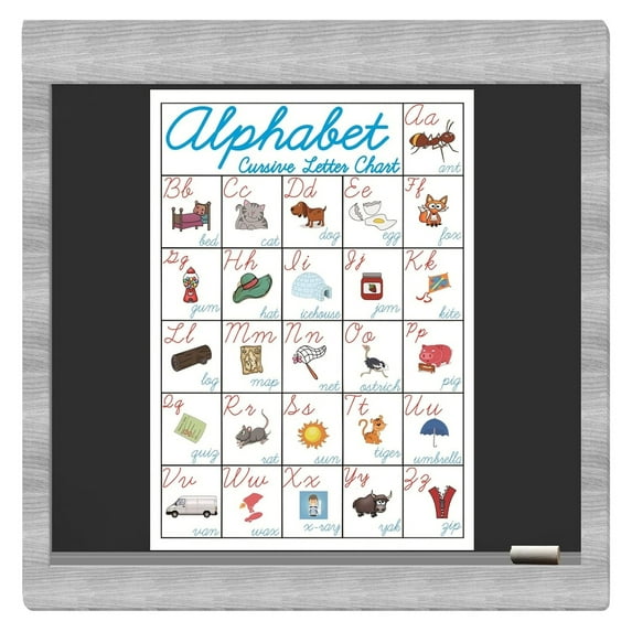 Educational Cursive Alphabet Poster - ABC Learning Chart with ...
