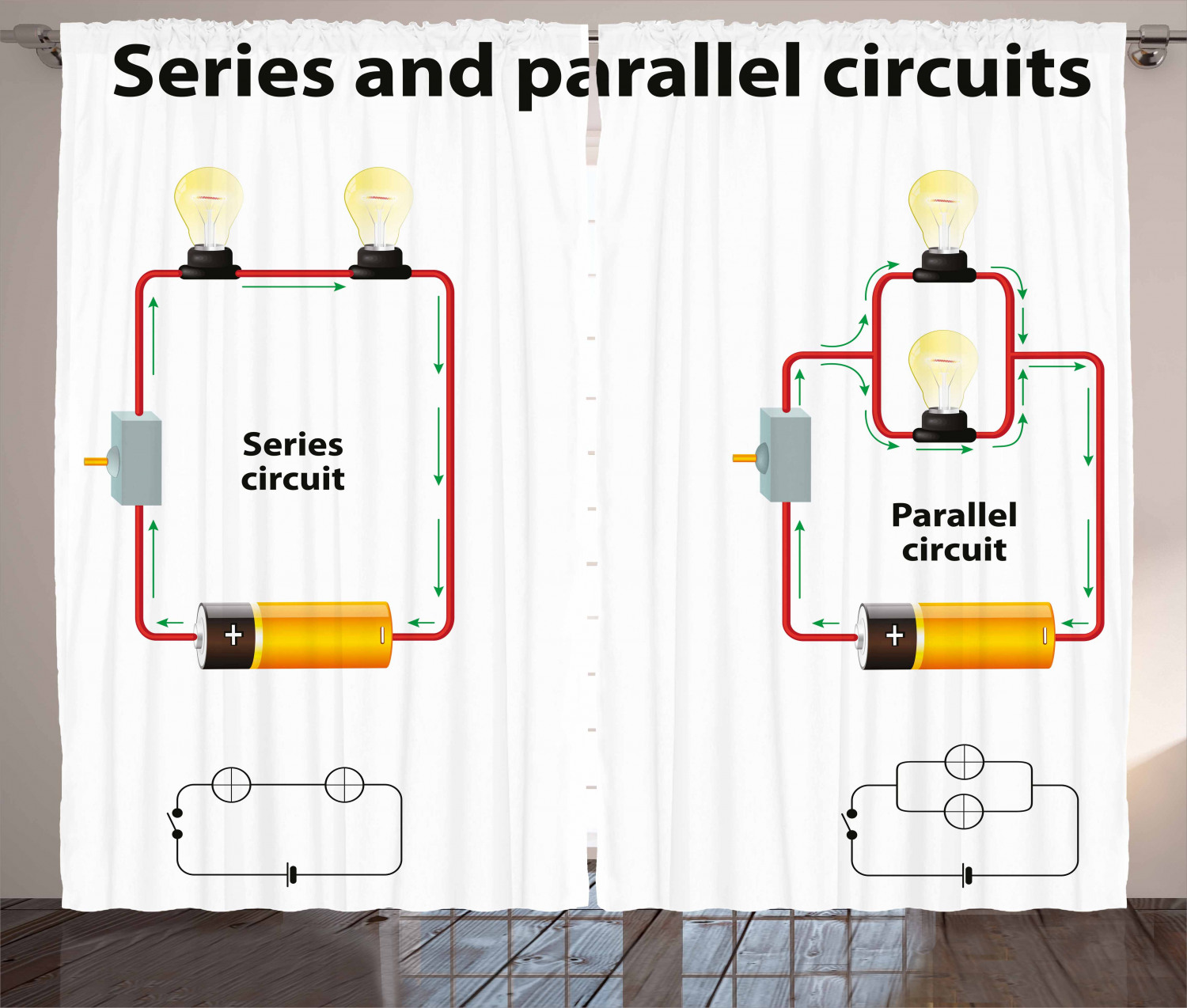 Ambesonne Science Curtains 2 Panel Set, Parallel Circuts, 108" x 84 ...
