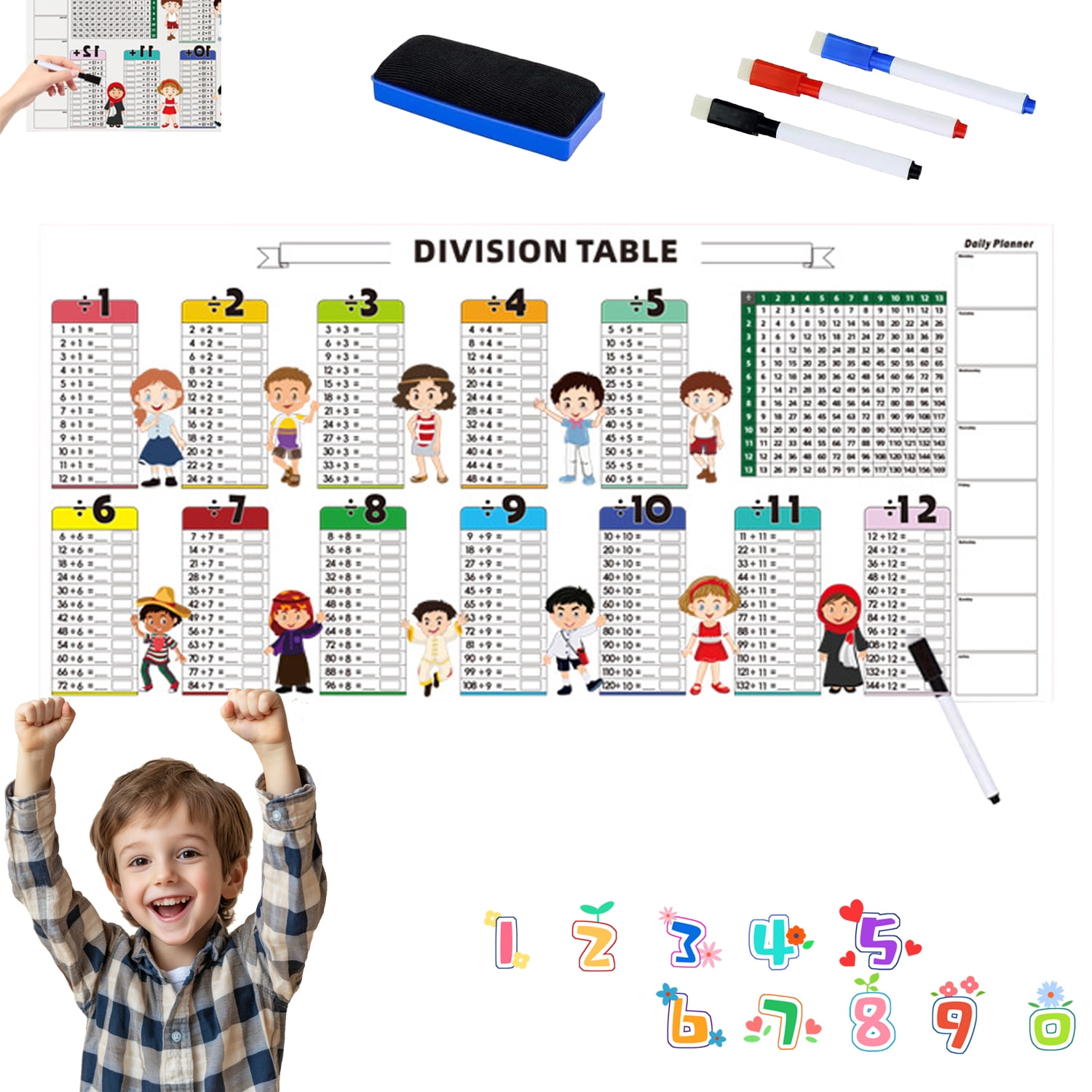 Educational Dry Erase Color Multiplication for Kids, Dry Erase ...