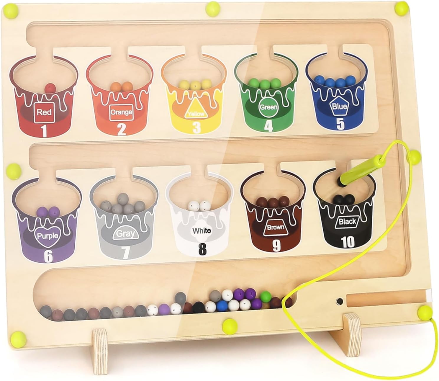 Educational Fine Motor Skills Toy, Montessori Wooden Color Matching ...