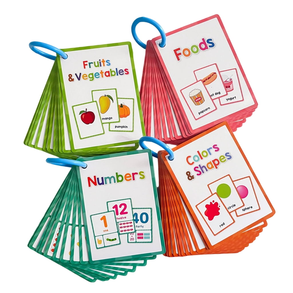 Educational Flashcards Fruits Vegetables Food Color Numbers Shapes ...