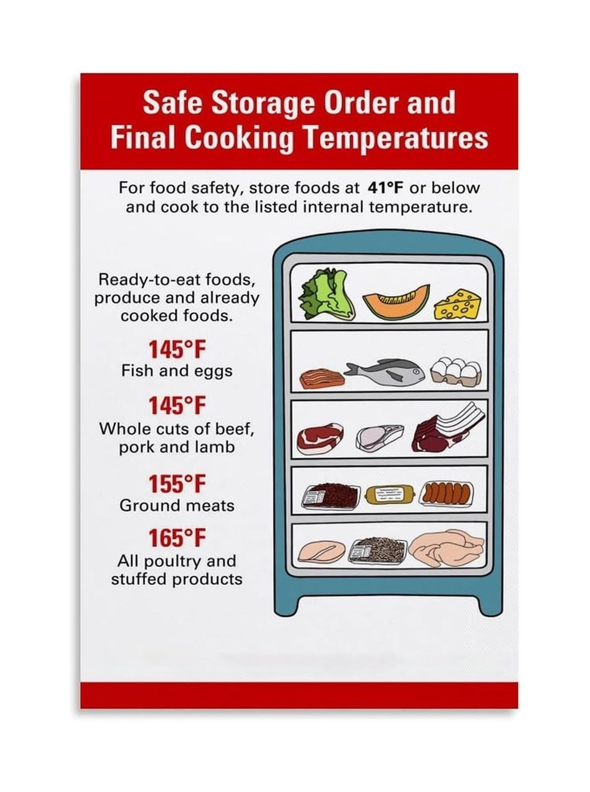 Educational Fridge Organization Poster Guide to Organizing Your Fridge ...