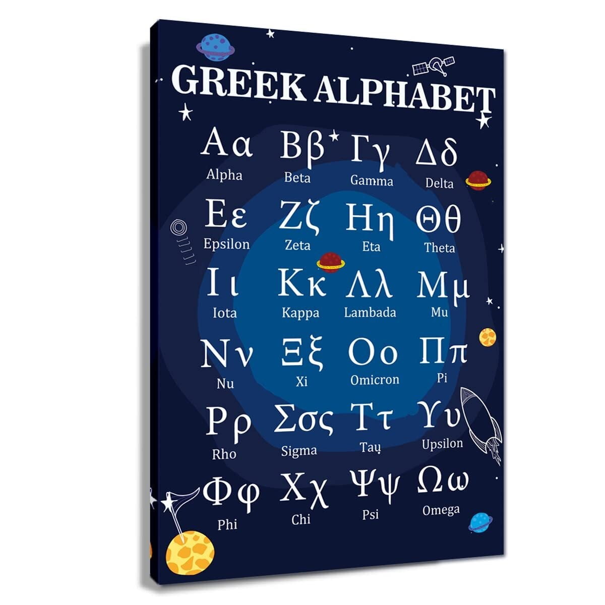 Educational Greek Alphabet Posters for Classroom Wall Art Prints Canvas ...