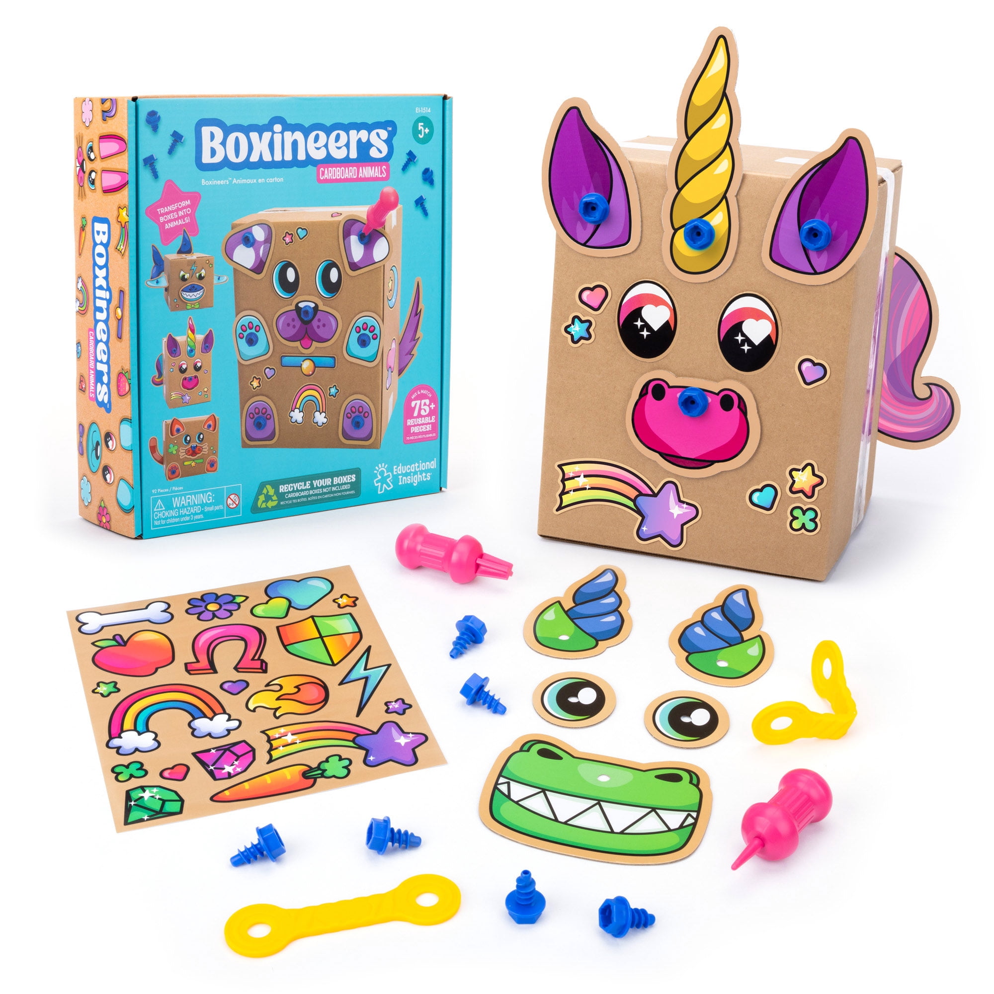 Educational Insights Boxineers Cardboard Animals, Craft Set for Kids ...