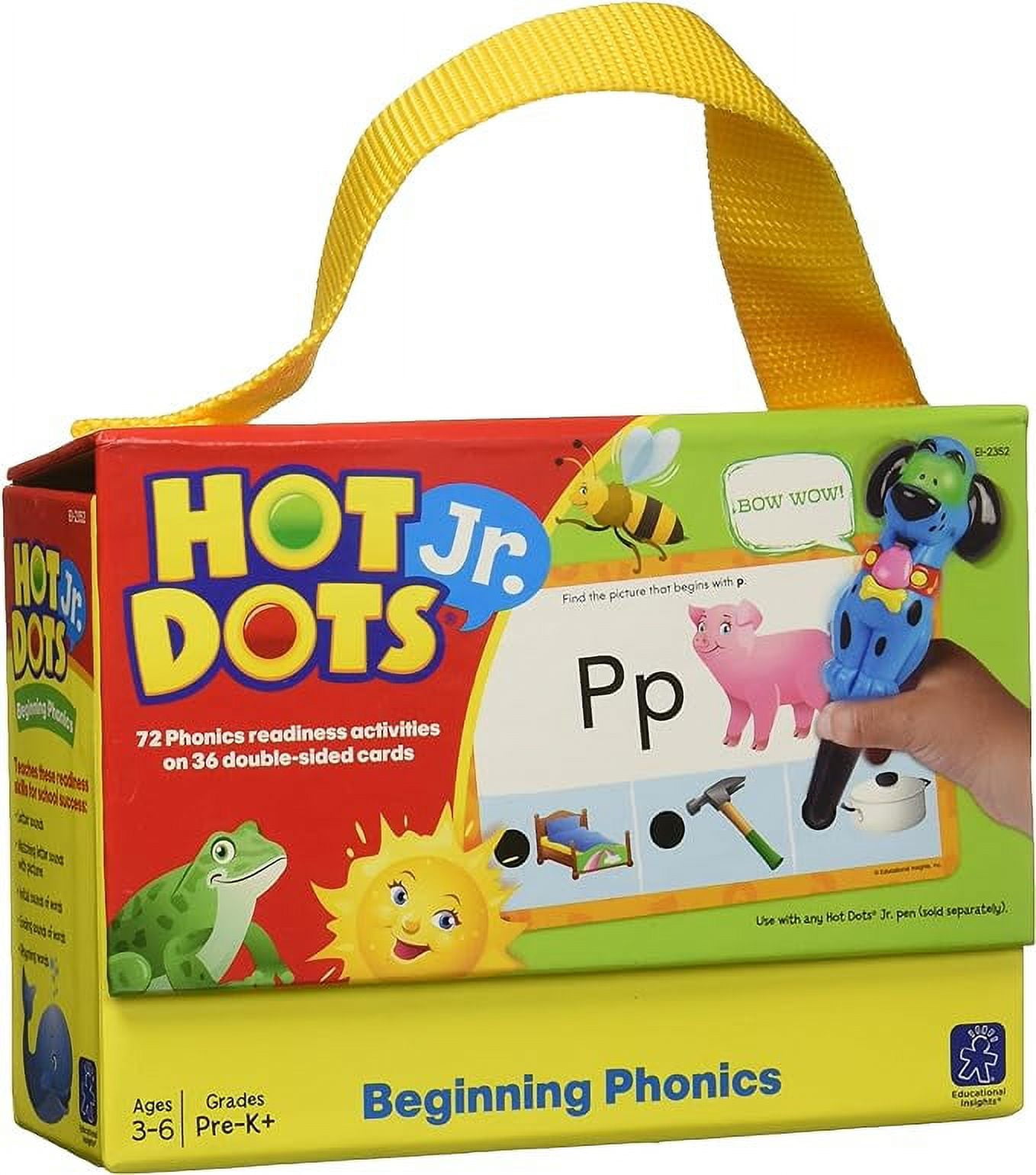 Educational Insights Hot Dots Jr. Beginning Phonics Flash Card Set, 72 ...