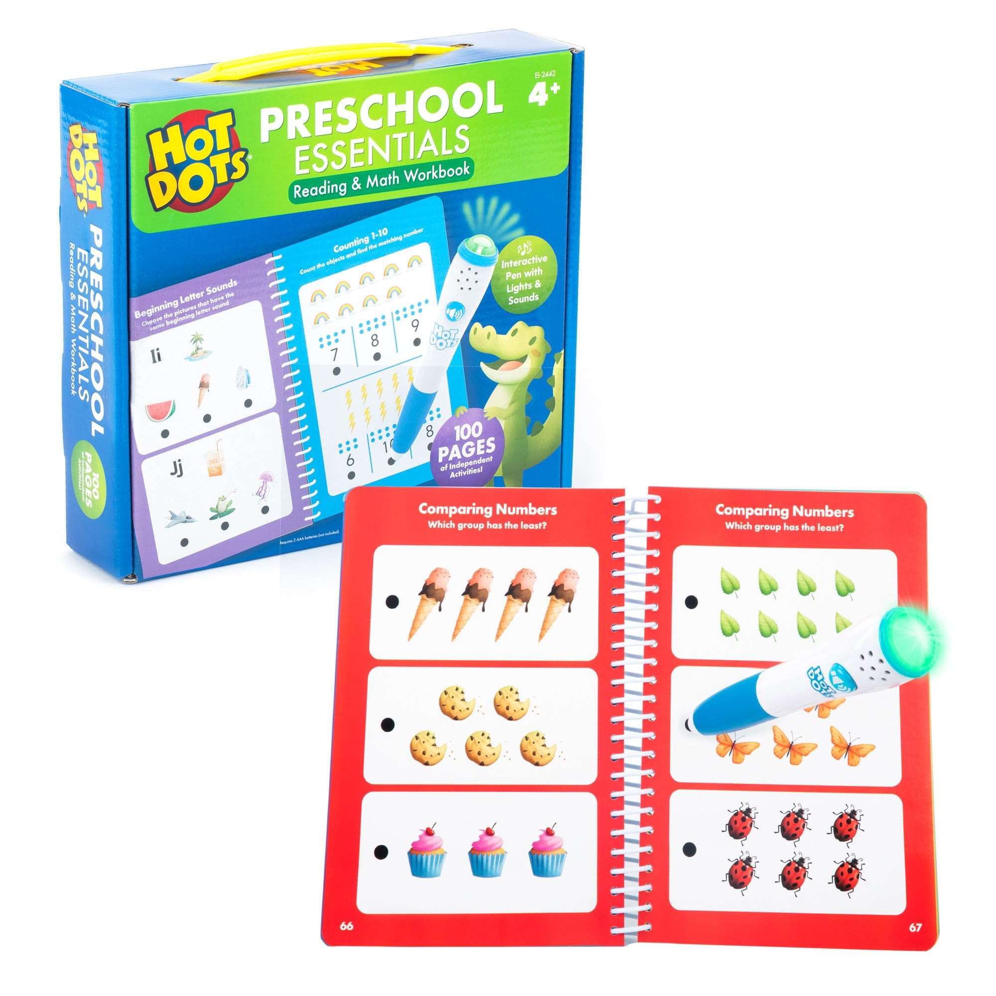Educational Insights Hot Dots MMF7 Preschool Workbook: Reading & Math ...